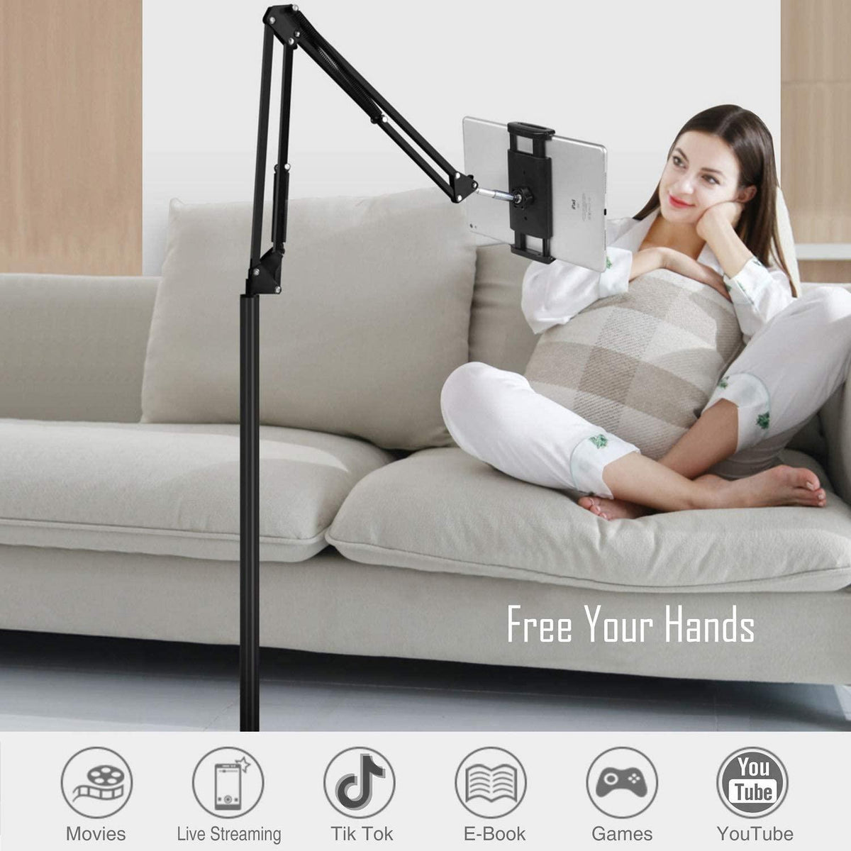 Universal Adjustable Mobile Tablet Floor Stand Holder | Mainz Empir...