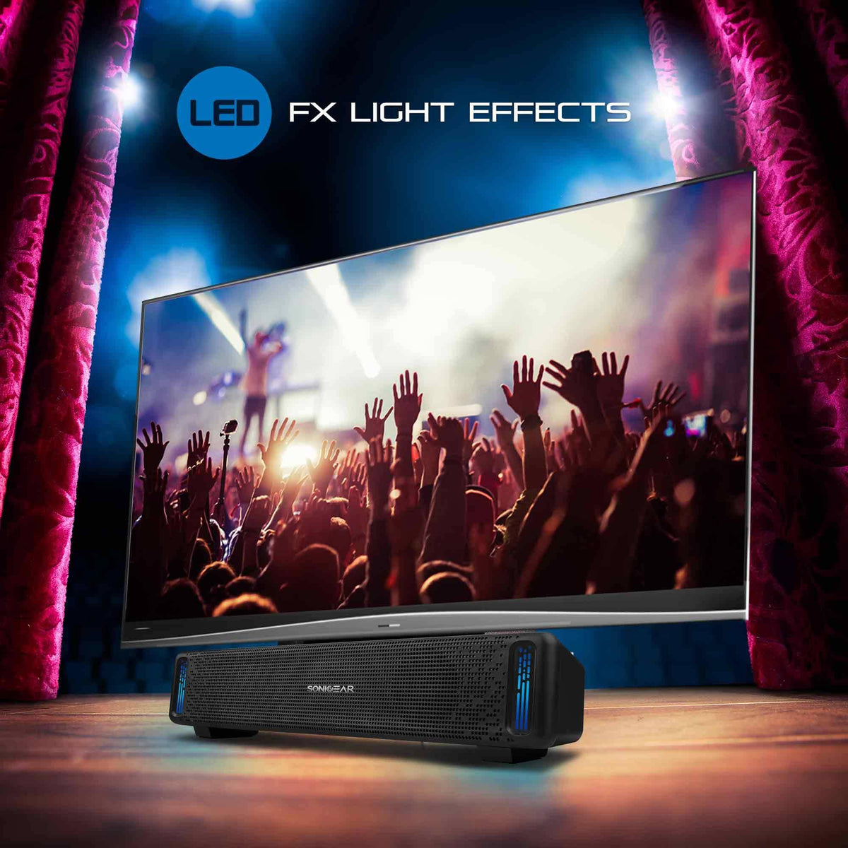 SonicGear SonicBar U200 Powerful Audio Sound Bar With LED Light Eff...